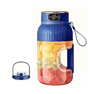 Portable Blender, Multifunctional Portable Juicer Cup with Digital Display, Personal Blender for Shakes and Smoothies, Type-C USB Rechargeable, Electric Juicer for Home Kitchen Gym Travel