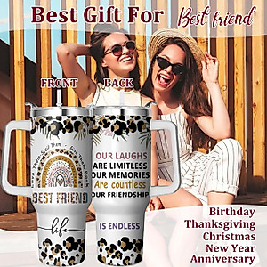 Ksoemar 40 Oz Best Friend Tumbler with Handle and Straw, Double Wall Stainless Steel Best Friend Cup for Women, Best Friends Mug Gifts Ideas for Women Birthday, Mothers Day, Christmas
