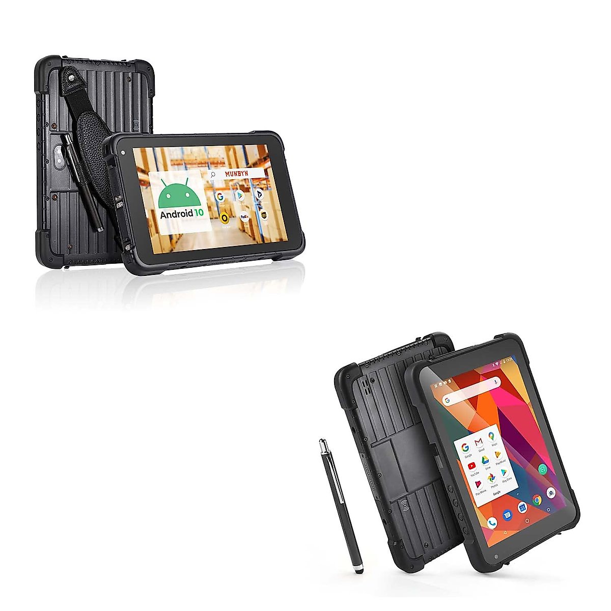 MUNBYN 2023 New Rugged Android Tablet with Zebra 2D SE2707 Scanner and New Rugged Android Tablet, 8-inch Rugged Tablet Android 10 Industrial 700 nits