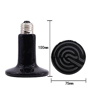 CTKcom 2-Pack 200W Reptile Ceramic Heat Lamp,E27 110V Infrared Heat Emitter Bulb,No Harm No Light Infrared Heat Emitter Brooder Lamp for Pet Coop Heater Reptile Chicken Turtle Heating Light Lamp,Black