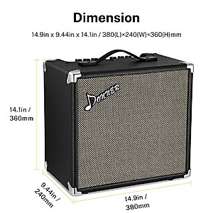 Donner Bass Guitar Amp 30W Electric Bass Combo Amplifier DBA-30 & Electric Guitar Cable 10 ft