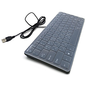GARASANI Mini Wired Keyboard(Korean-English) Ultra Thin and Light Portable 78 Keys USB Desktop, Laptop, Windows 7/8/10, Keyboard Protection Skin, Korean Keyboard Stickers Included