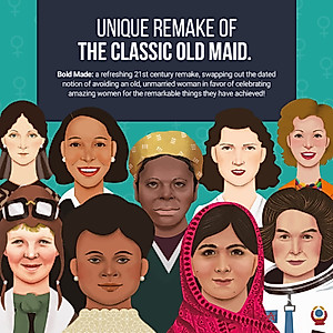 Bold Made Card Games for Kids & Adults - Unique Remake of Old Maid & Go Fish - Feminist Playing Cards, Co-Created by A 9 Year Old, Features 40 Hand-Drawn Portraits of Amazing Women in History