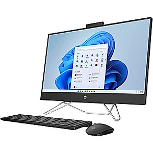 HP 27" FHD All-in-One Desktop, Intel Core i7-1255U Processor, 32GB RAM 1TB SSD, WiFi, Bluetooth, Webcam, Wireless Keyboard & Mouse, Windows 11 Pro, Black