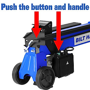 BILT HARD Electric Log Splitter 6.5 Ton with Stand, Wood Splitter Electric Powered 15 Amp Motor with Hydraulic Ram, Firewood Splitting Machine, Horizontal