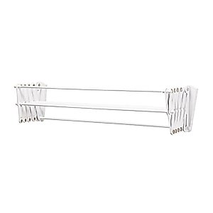 Woolite 24" Wide Collapsible Wall-Mount Drying Rack, Chrome
