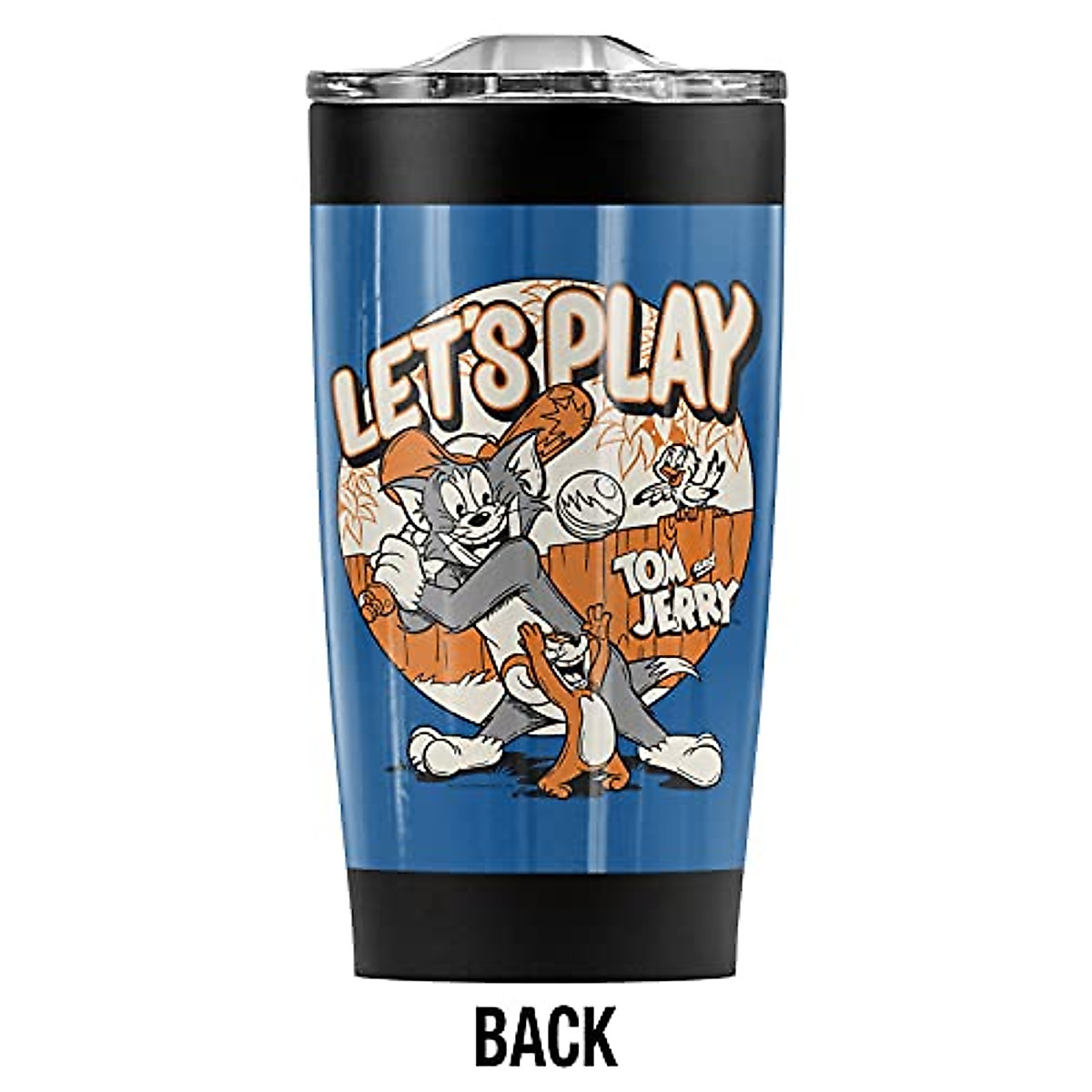 Logovision Tom and Jerry Let's Play Stainless Steel Tumbler 20 oz Coffee Travel Mug/Cup, Vacuum Insulated & Double Wall with Leakproof Sliding Lid | Great for Hot Drinks and Cold Beverages