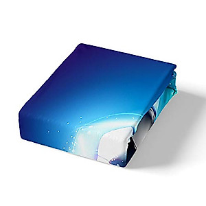 Football Pattern Fitted Sheet Sports Games Theme Bed Sheet Set for Kids Boys Girls Teens Soccer Game Bedding Set Blue Bling Luxury Bed Cover Twin Size 1 Fitted Sheet with 1 Pillow Case(No Top Sheet)