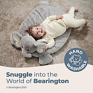 Bearington Baby Lil’ Spout Play Mat: 30” x 30” Plush Elephant Belly Blanket and Play Mat, Includes Soft Plush Fur and Adorable Bow, Perfect for Infants and Toddler Floor Time, Great