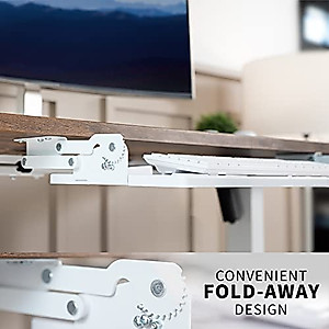 VIVO Large Under Desk 27 x 11 inch Computer Keyboard and Mouse Tray with Swinging Height Adjustment, 12 Settings, Platform Drawer for Typing, White, MOUNT-KB08SW