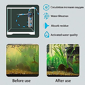 Yochaqute Aquarium Fish Tank Filter: 8w Internal Filter Pump for 40-120 Gallon Salt Water | Fresh Water | Coral Tank | Turtle Tank with 2 Stages Filtration & Strong Suction Cups