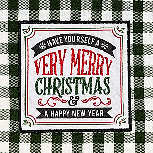 DII Holiday Kitchen Towels Embroidered Dish Towel Set, 18x28, Tree Farm, 3 Piece