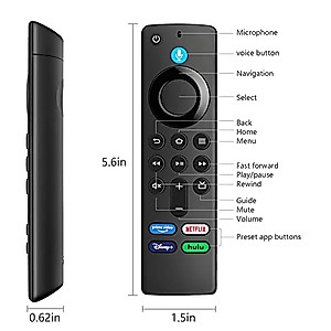 Voice Replacement (3rd Gen) TV Remote Controls, Requires Compatible with Fire TV Stick /4K/Max/Lite/Cube