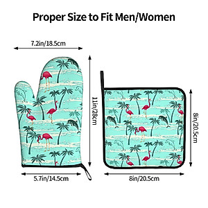 Deyimeri Cute Cat Lover Oven Mitts Pot Holders Set,2-Piece Set, Heat Resistant Waterproof Gloves for Kitchen Cooking, Baking, BBQ