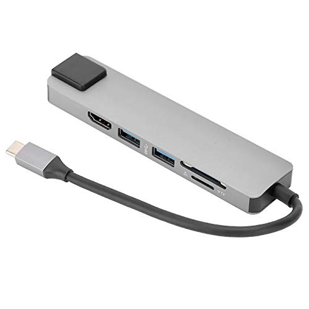HUB Multifunction USB 3.0 Type‑C HDMI RJ45 Display Adapter Gray Compatible with OS X/Windows for Office and Entertainment