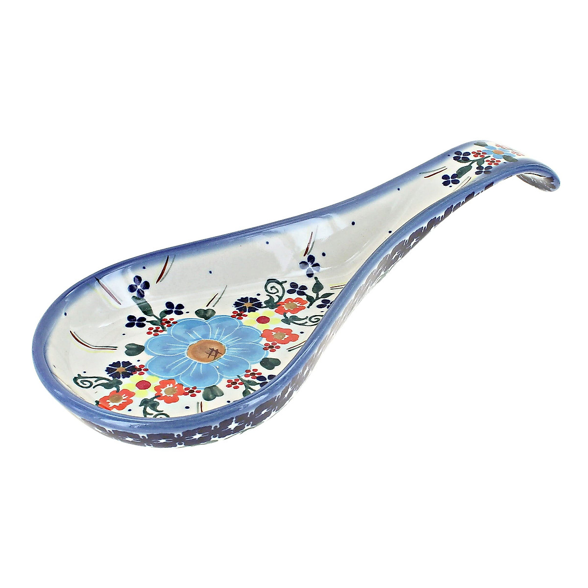 Blue Rose Polish Pottery Kristi Large Spoon Rest