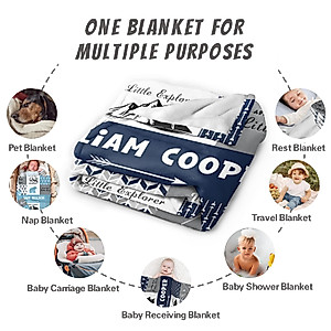 Personalized Baby Blankets for Boys Girls Custom Baby Blanket with Name for Toddlers Kids Fleece Bed Throw Blanket Swaddle for Newborn Customized Baby Gifts for Birthday Baby Shower Nursery Blanket