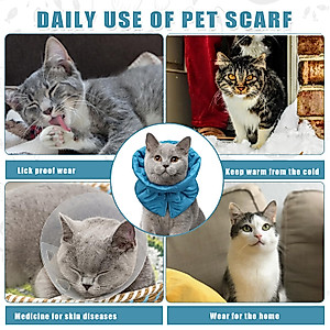 Cat Recovery Collar, Soft Adjustable Cat Cone Collar Breathable Cat Neck Protector Elizabethan Collar Lightweight Waterproof Kitten Cone Alternative for Puppies Pets, Stop Licking (S, Blue)