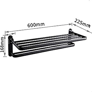 OMOONS Bathroom Towel Rack Storage Organizer Hanger Towel Bar Space Aluminum Wall Mount, Polished Finish