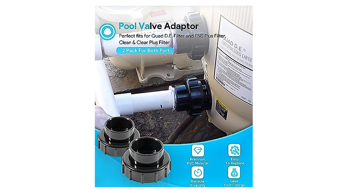 270100 Black Pool Valve Adaptor Kit - 2 Pack