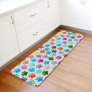 Anti-Fatigue Kitchen Mat- Dog Paw Print Durable Soft All-Purpose Doormat Standing Mat Bathroom Rugs, Stain Resistant and Comfort- 18" x 30"