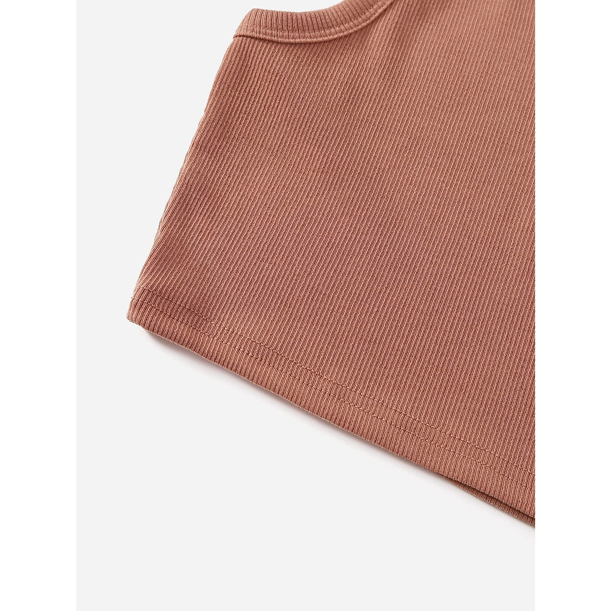 Milumia Girls Shirt 2 Pack Ribbed Knit Round Neck Casual Baisc Crop Tank Top (A Multicolor, 8 Years, Sleeveless)