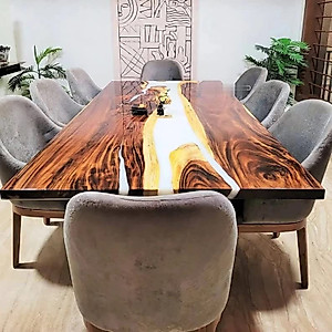 Personalized Large EPOXY Table, Resin Dining Table for 2, 4, 6, 8 River Dining Table Top, Wood Epoxy Coffee Table Top (without Stand, 24 x 12inches)