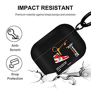 Gedicht for Airpods Pro Case Air Sports Shoes, Protective TPU Soft Cases Cover Rugged for Apple Airpod Pro with Keychain for Women Men，Black RTed