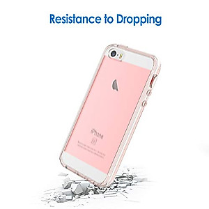 JETech Case for iPhone SE 2016 (Not for 2020), iPhone 5s and iPhone 5, Non-Yellowing Shockproof Phone Bumper Cover, Anti-Scratch Clear Back (Clear)