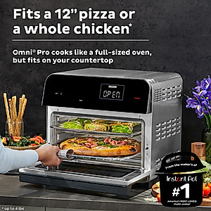 Instant Omni Pro 19QT/18L Toaster Oven Air Fryer, 14-in-1, Crisp, Broil, Bake, Roast, Rotisserie, Toast, Slow Cook, Proof, Split Cook, Temp Probe, Convection, from the Makers of Instant Pot, Black