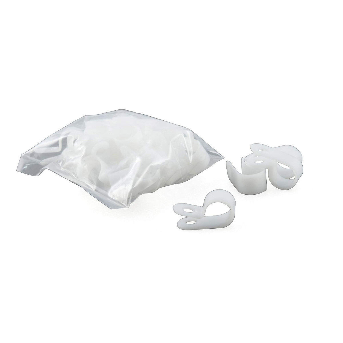 CURT 59828 3/8-Inch Convoluted Slit Loom Wire Protection Tube Clamps, 25-Pack