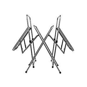 Camco Olympian Deluxe Portable Grill Table | Provides Plenty of Room for Grilling Gear | Ideal for Picnics, Camping, Boating, Tailgating, and Backyard BBQs | (57293) Silver