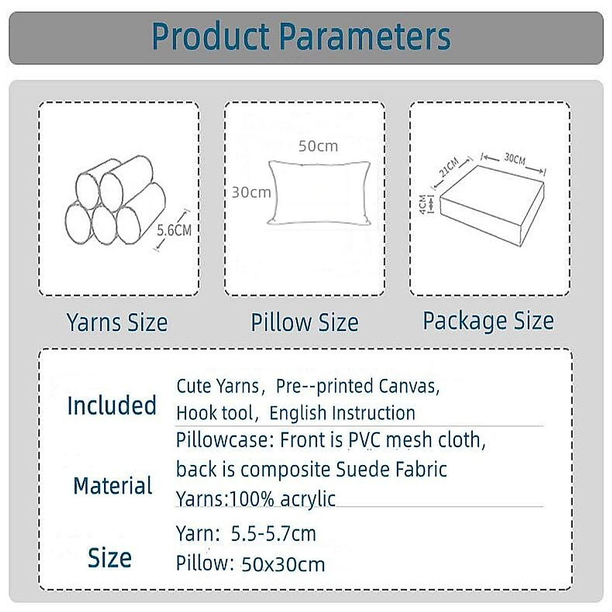 Snow Kissing Rabbits DIY Latch Hook Rectangle Pillow Kit for Adults Throw Pillow Cover with Printed Canvas Crochet Yarn Needle Craft Cushion Sofa Couch Living Room 12x20inch