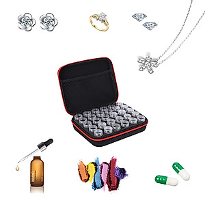 Lwuey Diamond Painting Storage Containers, 30 Slot Diamonds Storages Case Portable Paintings Organizer Shockproof Art Store Cases Box for DIY Diamond Arts Craft Jewelry Bead Rhinestones Organizer(Red)