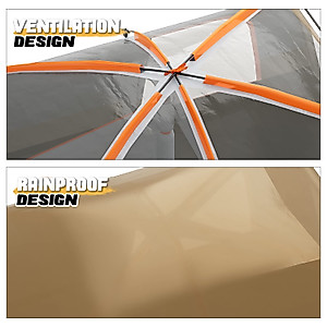 MoNiBloom 5-8 Person Tent for Camping Extra Large Portable Cabin Huge Tent, Waterproof Windproof 1 Living Room and 2 Bedroom 181'' Length Tent with Carry Bag for Outdoor Picnic Family Gathering