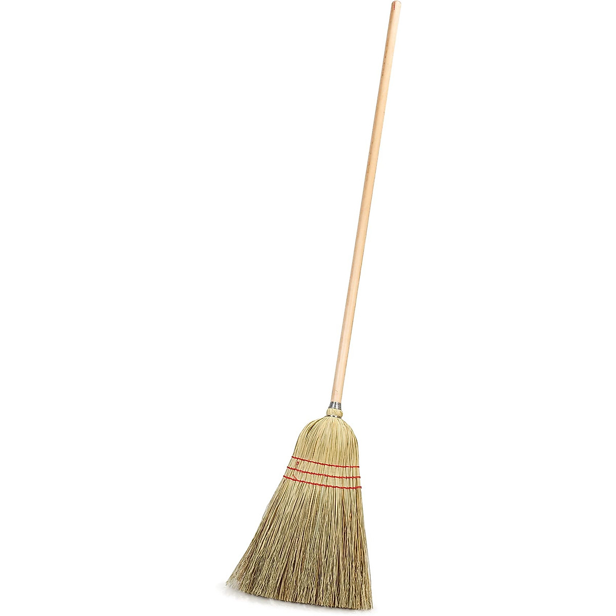 Carlisle 4134967 Warehouse Broom with Wood Handle, 10" Bristle Trim, 1" Height, 1" Width, 55" Length, Corn Blend, Natural