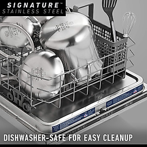 Calphalon 10-Piece Pots and Pans Set, Stainless Steel Kitchen Cookware with Stay-Cool Handles, Dishwasher Safe, Silver