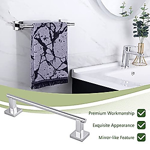 Hand Towel Rack Polished Chrome 13.78", Angle Simple SUS304 Stainless Steel Bathroom Towel Holder, Face Towel Bar for Wall