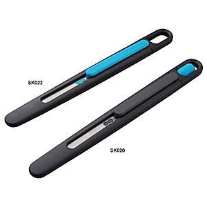 Slim Pen Knife Box Cutters Retractable Safety Box Cutter - Auto Retractable, Precision - Perfect for Trimming, Crafts, Opening Letters, Packages and PCB Board Work (Blue)