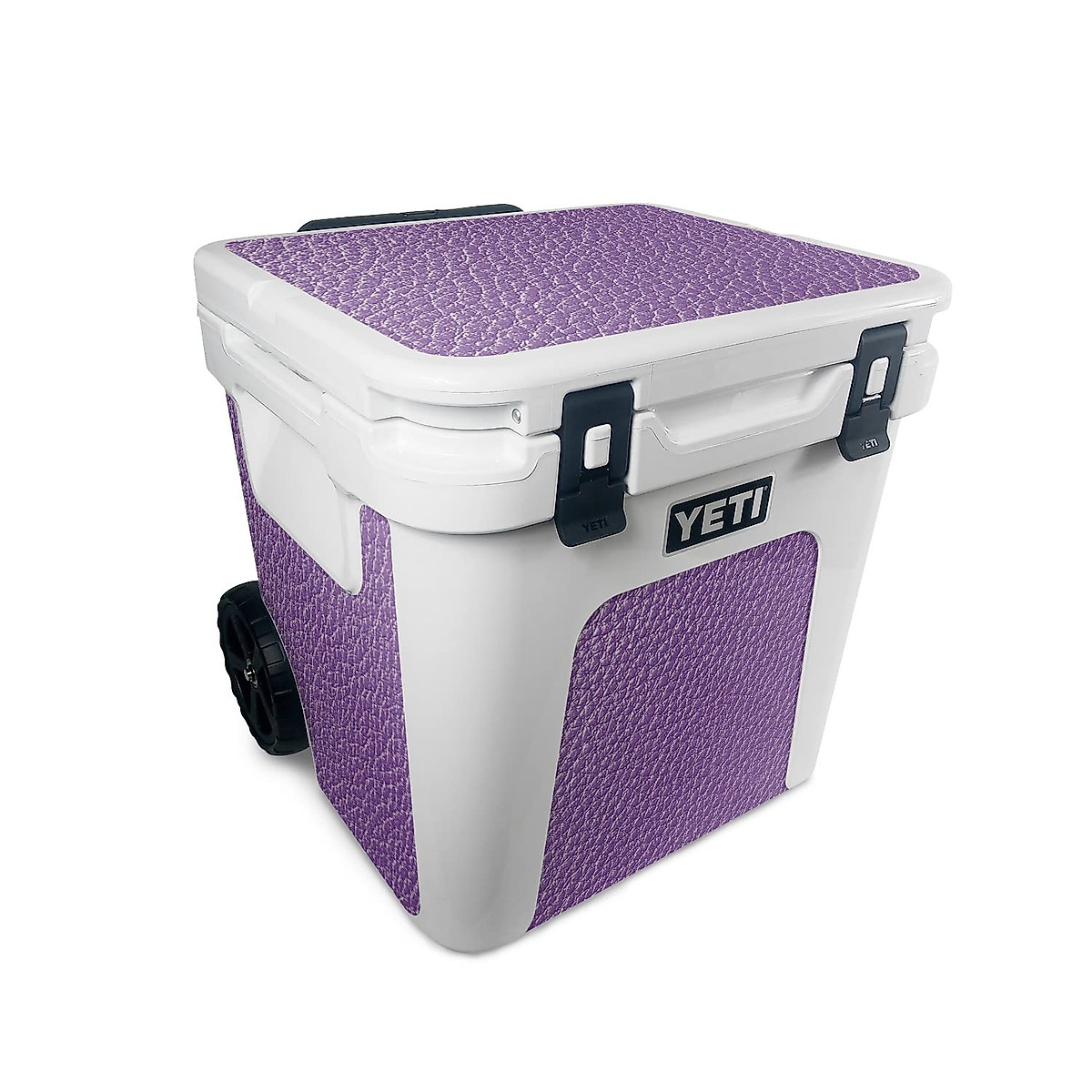MightySkins Skin Compatible with Yeti Roadie 48 Wheeled Cooler - Purple Pleather | Protective, Durable, and Unique Vinyl Decal wrap Cover | Easy to Apply, Remove, and Change Styles | Made in The USA