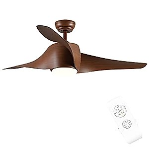 SNJ Smart Ceiling Fans with Lights and Remote/APP/Alexa Control, 52 Inch Walnut Ceiling Fan with Light, Vintage Dimmable Ceiling Fan for Farmhouse, Indoor, Silent Reversible DC Motor