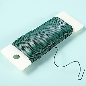 Pengxiaomei Floral Arrangement Kit, Floral Tape and Floral Wire with Cutter,Green Floral Tape 22 Guage Floral Stem Wire 26 Gauge Green Floral Wire for Bouquet Stem Wrap Florist, Wreath Making Supplies