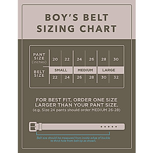 Timberland Boys' Big Leather Belt for Kids, Brown/Classic, Large