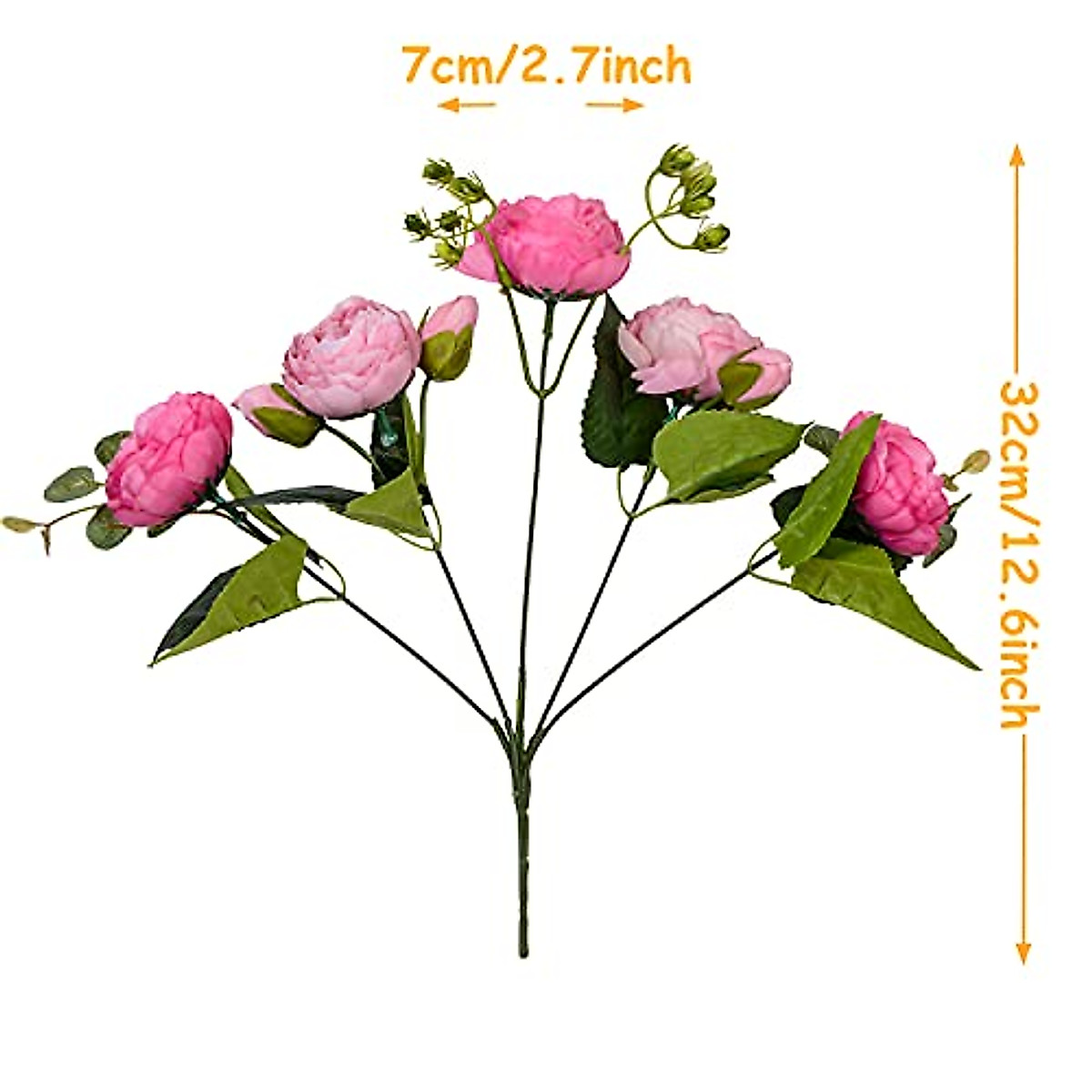 XONOR 4 Packs Artificial Peony Silk Flowers Fake Glorious Flower Bouquets for Wedding Party Bridal Home Decoration