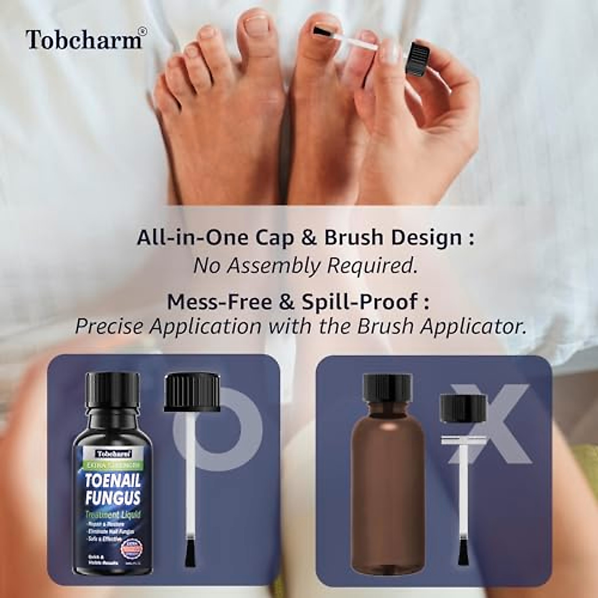 Tobcharm Toenail Fungus Treatment Extra Strength, Nail Fungus Treatment for Toenail, Fungus Nail Treatment, Nail Fungus Treatment for Fingernails (1oz)