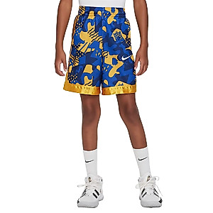 Nike Big Boys' Dri-FIT Elite Basketball Shorts (Large, Game Royal/Yellow Ochre/White)