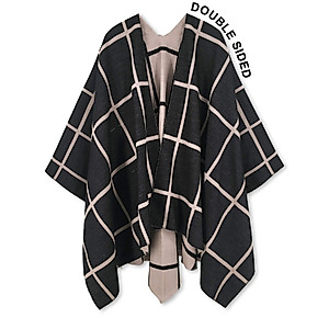 Moss Rose Women's Travel Gift Shawl Wrap Poncho Ruana Cape Open Front Cardigan for Fall Winter Holiday