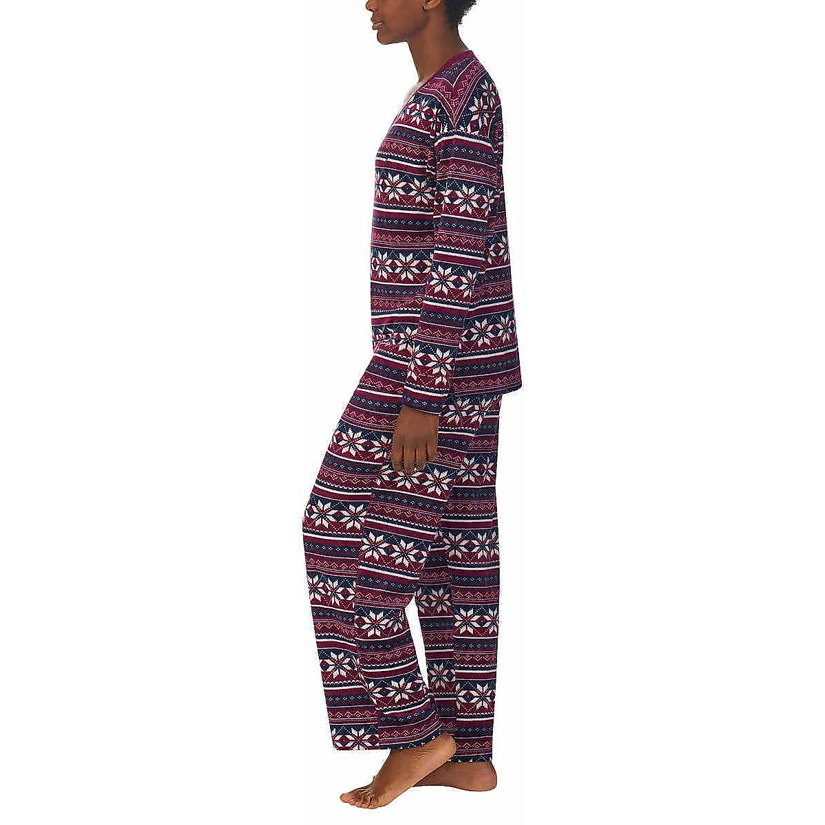 Nautica Women's 2 Piece Fleece Pajama Sleepwear Set (Medium, Purple)
