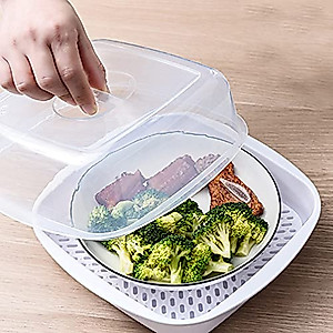 Rice Container Microwave Heating Microwave Cooker with Lid for Steaming Bread Bun Dumpling Fish Dumpling