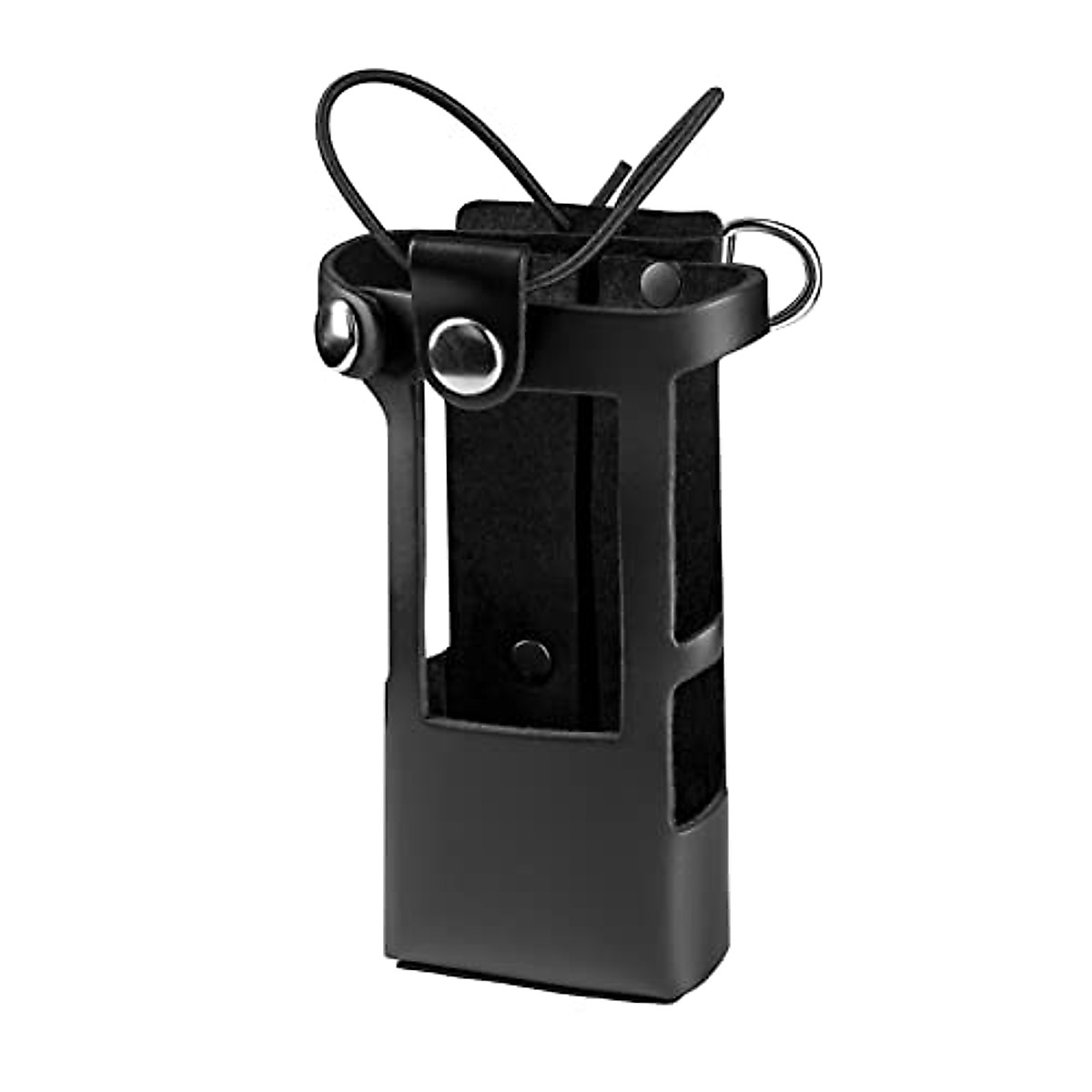 Radio Case Two Way Radio Holder Leather Holster with Adjustable Elastic Band Fits for Motorola APX 6000/6000XE or 8000/8000XE (Model 1.5) Black